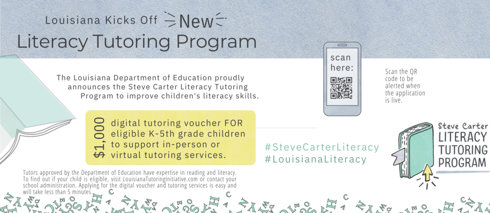 LDOE Launches The Steve Carter Literacy Tutoring Program | Converse ...