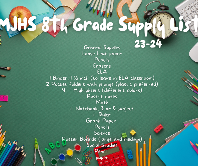 2023-2024 MJHS School Supply Lists | Many Junior High
